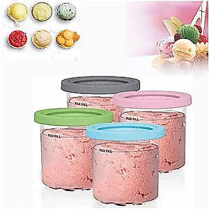 DISXENT Creami Pints, for Ninja Cremini Extra Pints, Ice Cream Pint Dishwasher Safe,Leak Proof for NC301 NC300 NC299AM Series Ice Cream Maker