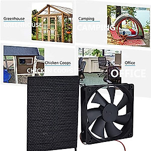 Arsor Solar Panel Fan Kit, 5V 3W Solar Panel Exhaust Fan 3000RPM Solar Powered Fan Kit Waterproof Mini Ventilator for Chicken Coops Pet House Greenhouse Camping Cooling Ventilation Window Exhaust