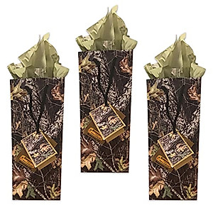 Havercamp Hunting Camo Wine/Gift Bags (3 Count)! Wine bottle-sized bags in Authenitc Outdoor Camo. Each has Tissue Paper & Gift Tag! Great for thoughtful gift to Boss, Friends, Christmas, Birthday