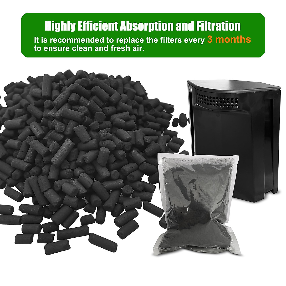 Shurex Odor Absorbing Carbon Refills for iDOO 3L Smart Kitchen Countertop Composter Filter, Replacement Activated Charcoal Filters Compatible with iDOO 3L Electric Kitchen Composter