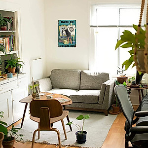 Mermaid Sign She Dreams Of The Ocean Chic Art Vintage metal sign Personalized Hanging sign Wall Decor For Home Bar Coffee Garden Farm Garage 8X12inch