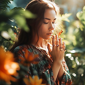 Gbinitail 4Pcs Nature-Inspired Adjustable Silver Ring Set - Platinum-Plated Stackable Rings with Zirconia, Pearl, Twig & Chain Details for a Unique Aesthetic, Size 5.5-7.5