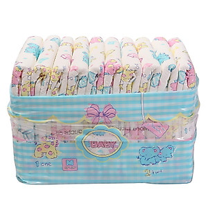 Littleforbig Adult Printed Diaper 40 Pieces (4 Packs) - Vintage Baby (Medium 28"-38")