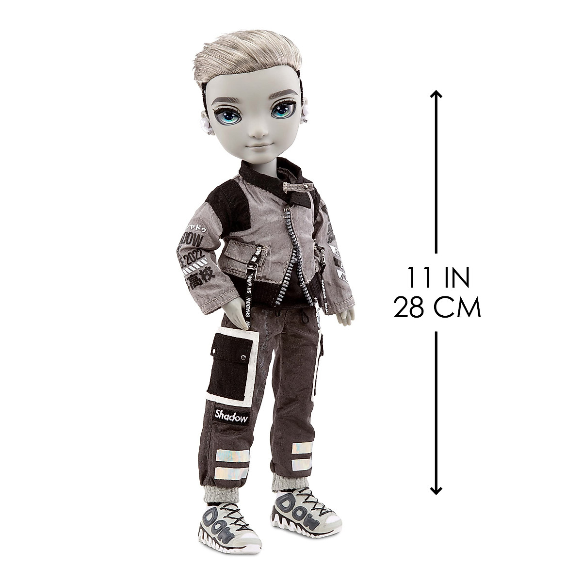 Rainbow High Shadow Series 1 Ash Silverstone- Greyscale Boy Fashion Doll. 2 Silver Designer Outfits to Mix & Match with Accessories, Great Gift, Multicolor, 583578EUC