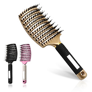 Curved Hair Brush and 3 Packs of 9.8 Inches Hair Brush,Kangsanli Professional Hairstreaq Detangling Brush for Women Men Best Brush for Tangled Hair for Wet Dry Curly Thick Straight Hair