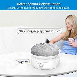 PlusAcc for Google Nest Mini Battery Base - 5000 mAh Google Nest Mini Portable Battery, Battery Charger Stand Holder for Nest Mini 2nd Generation (White)