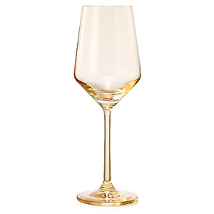 Make Your Own Set Wine Glass SINGLE, Colorful Yellow Colored Large 12 oz Glass, Unique Italian Style Tall for White & Red Wine, Gifts for Mothers Day Gift, Set of 1 Beautiful Glassware (Yellow)