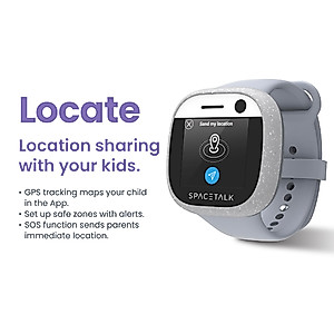 SPACETALK Adventurer 4G Kids Smart Watch with Phone and GPS Tracker - US ONLY - Ages 4-12, SIM Included, Texting, SOS Button, Camera, School Mode - Sky Blue