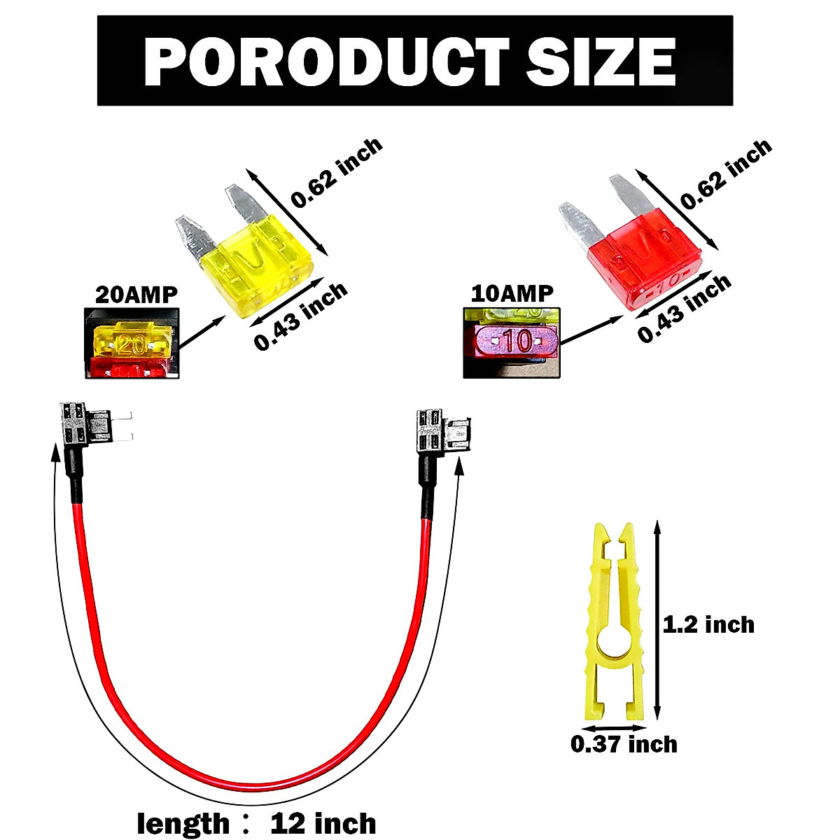 Fuse Adapter Fuse Holder TIPM Bypass Cable for 2007-2016 Dodge Ram/Chrysler VW 14AWG WIRE/ 20AMPS