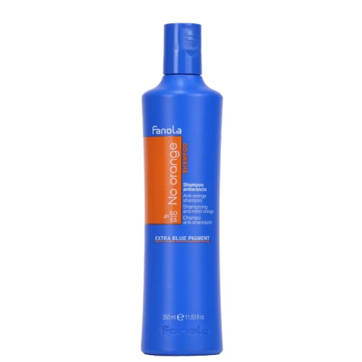 Fanola No Orange Shampoo With Blue Pigments To Eliminate Unwanted Orange Brassy Tones In Lightened Brunettes and Brown Hair 11.83oz