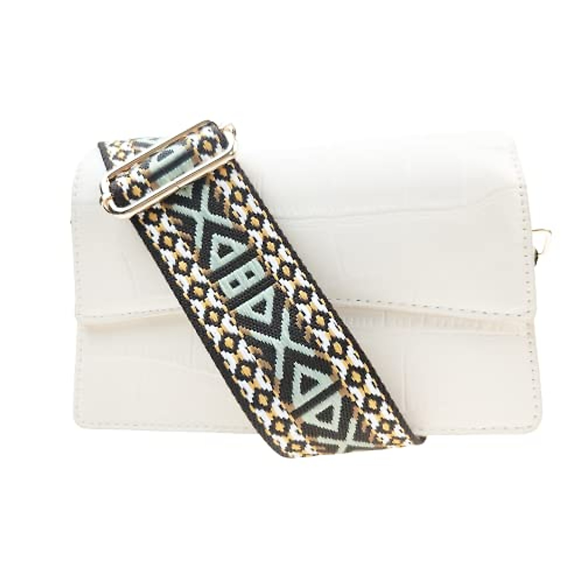 DEEPMEOW Wide Purse Straps Replacement Crossbody, Adjustable Retro Jacquard Guitar Strap, Multi-pattern Shoulder Bag Straps with Gold Hardware for Handbag (B-Retro strap)