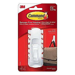 Command Large Utility Hook, White, 4-Hook, 8-Strips