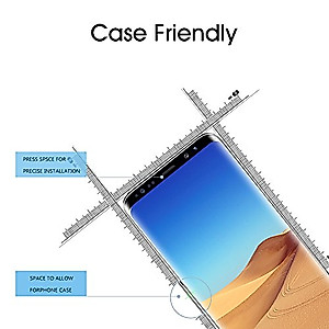 Galaxy S9 Screen Protector Tempered Glass, [Update Version] OTAO 3D Curved Dot Matrix [Full Screen Coverage] Glass Screen Protector(5.8") with Installation Tray [Case Friendly] for Samsung Galaxy S9