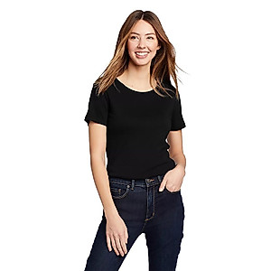 Eddie Bauer Women's Favorite Short-Sleeve Crewneck T-Shirt, Black, Medium