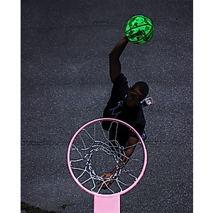 MILACHIC Basketballs, Glow in The Dark Basketball Indoor Outdoor Holographic Glowing Leather Basketball Official Size 7/29.5", Basketball Gifts for Boys, Girls, Men, Women