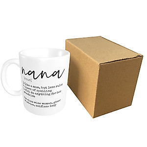 Yipaidel Nana Mother's Day Nana Definition Coffee Mug, Funny White Ceramic Cup 11 OZ Birthday Gifts For Aunt Sister Confidante Grandpa Uncle Friends, Men Women Love It