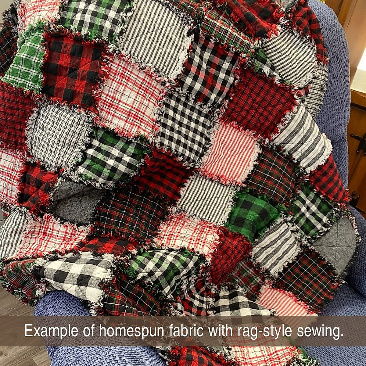 40 Buffalo Lodge Christmas Charm Pack, 5 inch Precut Cotton Homespun Fabric Squares by JCS