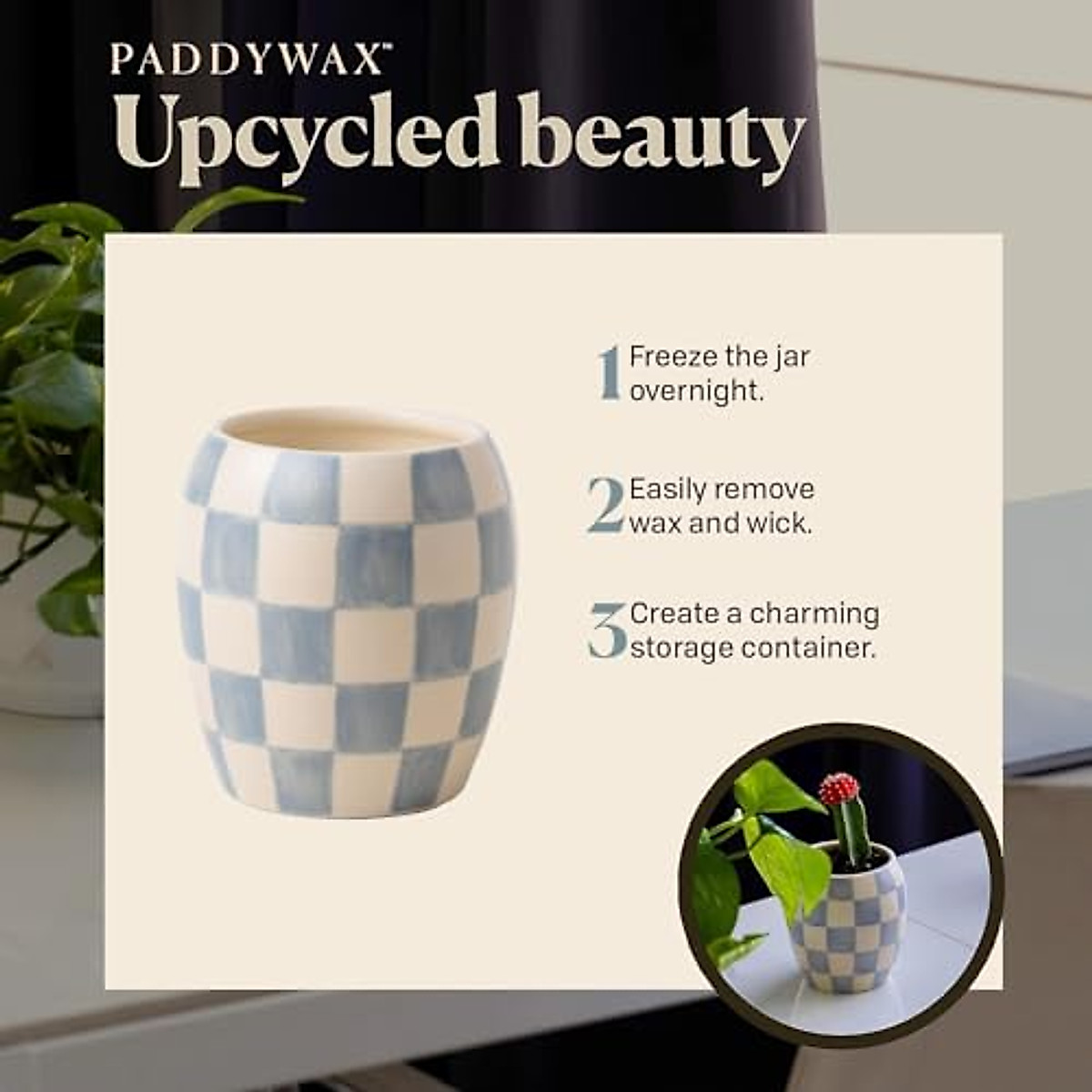 Paddywax Checkmate Artisan Hand-Poured Scented Candle, 11-Ounce, Cotton + Teak