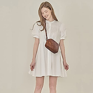 WESTBRONCO Crossbody Bag for Women Vegan Leather Wallet Purses Satchel Shoulder Bags Small Size Brown