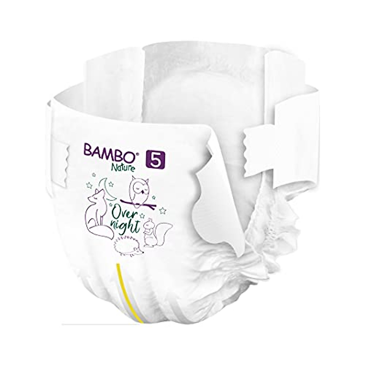 Bambo Nature Hypoallergenic Overnight Baby Diapers, Eco-Labeled Overnight Diapers, Totally Chlorine-Free, Skin Friendly, Super Absorbent - Size 5 (44 Count)