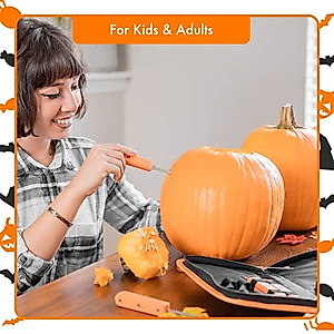 Professional Pumpkin Carving Kit for Christmas Gift - Heavy Duty Stainless Steel Tools and Knives with Carrying Case (8 Pieces) - Pumpkin Carver for Adults & Kids, Pumpkin Sculpting Set