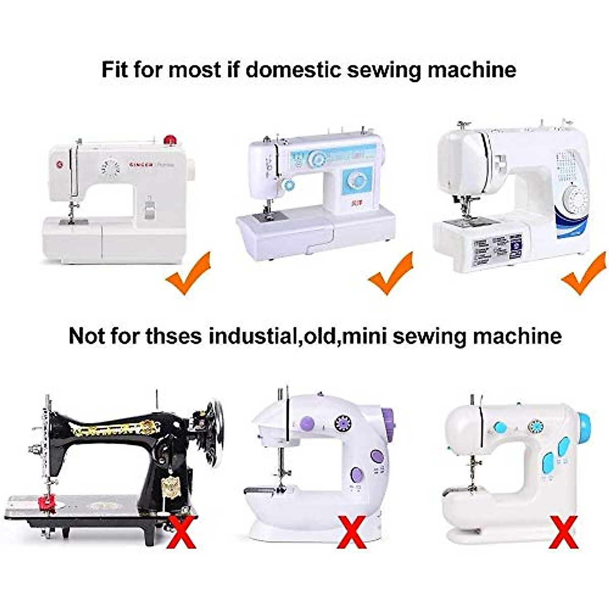 ZKSM 11 Pcs Presser Feet, Sewing Machine Presser Walking Feet Kit Compatible for Brother Babylock Janome Elna Toyota New Home and Low Shank Sewing Machines