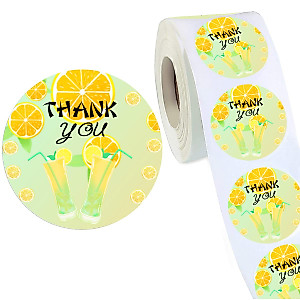 YOUOK Lemon Thank You Party Favor Stickers Labels, 2'' Bridal Shower Favor Stickers for Envelop Sealings,Decoration,Baby Showing,Birthday Party and.(500Pcs)