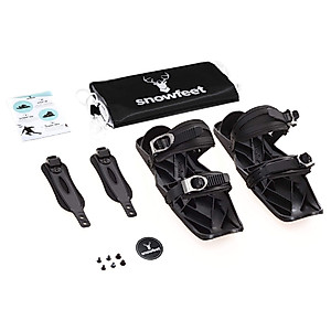 Snowfeet - Mini Short Ski Skates for Snow | Skis for Winter Shoes | Short Snowskates Snowblades Skiboards | The Real Original (RED)