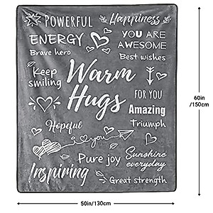 Grey Plush Cozy Blanket Fleece Throw Blanket，Super Soft Fuzzy Flannel Throw Blanket for Couch Sofa Bed and Office Napping,Inspirational Blanket Gifts Warm Throw Blankets All Season 50"×60"