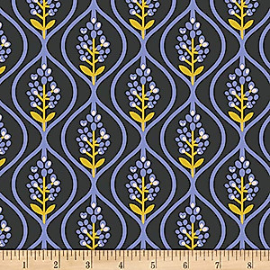 Art Gallery Fabrics Art Gallery Day Trip Bluebonnet Midnight Fabric, Black