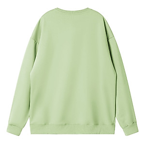 KEEVICI Cute Frog Sweatshirt for Teen Girls Kawaii Hoodie Oversized Aesthetic Animal Print Sweaters Baggy Crewneck Pullover (Light Green,M,Medium)