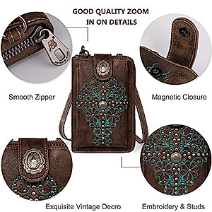 Montana West Crossbody Cell Phone Purse For Women Western Style Cellphone Wallet Bag Travel Size With Strap MBB-PHD-113CF