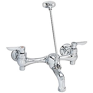 American Standard 8344.012.002 Exposed Yoke Wall-Mount Utility Faucet with Top Brace and Metal Lever Handles, Polished Chrome