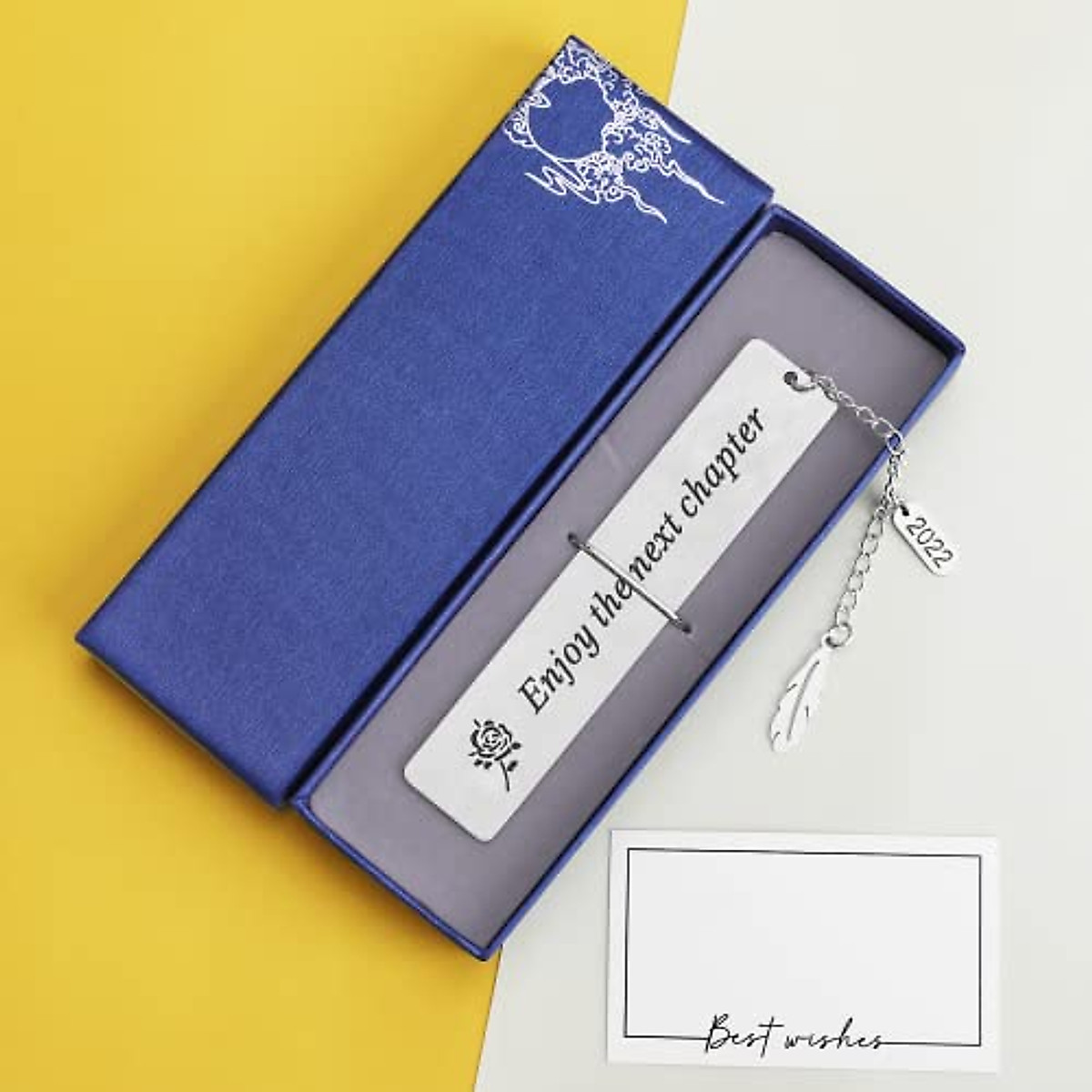 Enjoy Your Next Chapter Bookmark 2022, Retirement Gifts for Women, Book Lover, Coworker Leaving Gifts, Come with Gift Box and Best Wishes Card