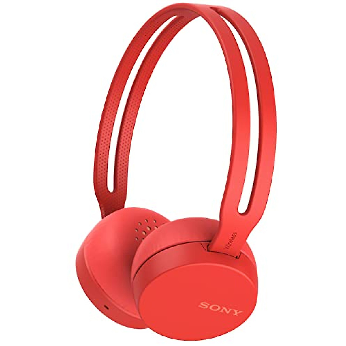 Sony WH-CH400 Wireless Headset/Headphones with mic for phone call, Red