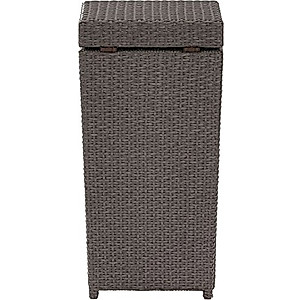 Crosley Furniture Palm Harbor Outdoor Wicker Trash Bin - Grey