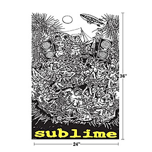 Pyramid America Sublime Cartoon Long Beach California Beach Party Music Concert Cool Wall Decor Art Print Poster 24x36