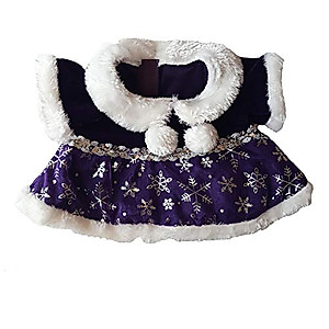 Purple Snowflake Dress Outfit Teddy Bear Clothes Fits Most 14" - 18" Build-a-bear and Make Your Own Stuffed Animals