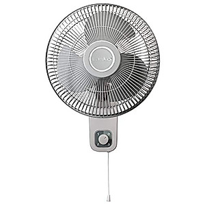 Lasko M12900 Oscillating 12 inch Wall Mount Fan for Indoor Use, Light Grey