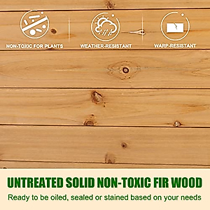 VEIKOUS Raised Garden Bed with Legs, 880Lbs Large Garden Planter Box with V-Shape Design and Liner, 71" Wooden Elevated Planter Kit for Flowers Vegetables Herbs, Natural Wood