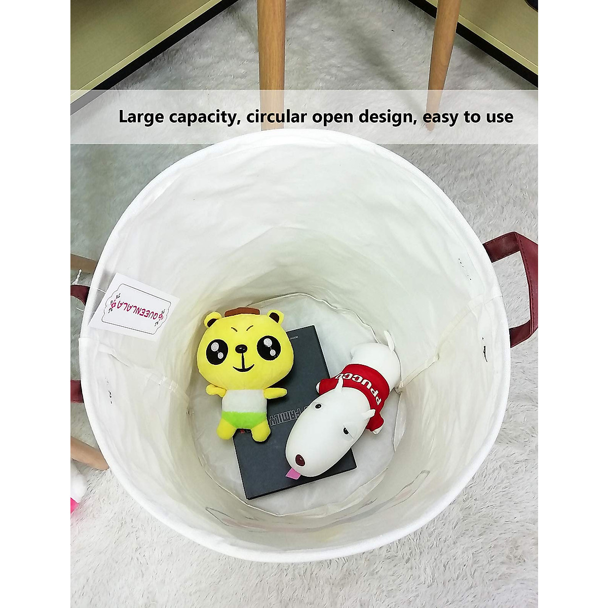 QUEENLALA Large Storage Basket,Laundry Hamper/Bathroom/Home Decor/Collapsible Round Storage Bin,Boys and Girls Hamper/Boxes/Clothing（Golden Unicorn）