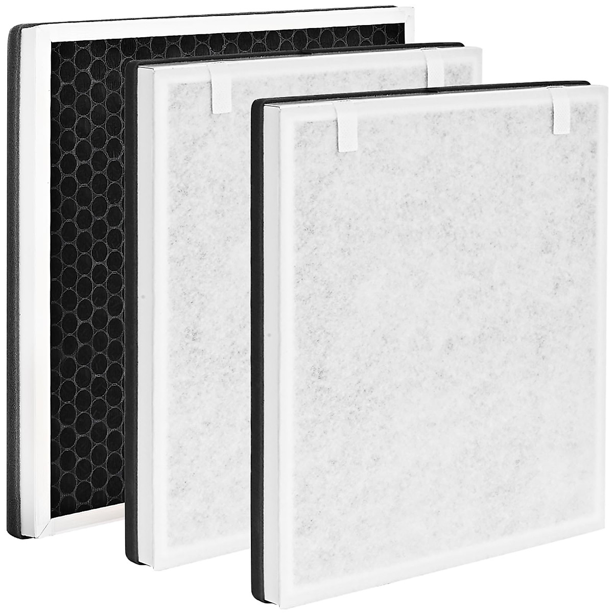 Pmosata 3 pack Vital 100 Replacement Filters for LEVOIT Vital 100 Air Puri-fier with 3-in-1 filtration including washable pre-filter + Activated Carbon filter + H13 True HEPA filter for # Vital-100-RF