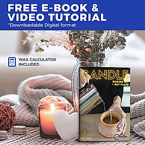 Candle Making Kit with Electronic Hot Plate, DIY Candle Maker Supplies: Bulk Organic Soy Candle Wax for Candle Making, Wax Melter, Pouring Pot, Starter Candle Kit for Adults, Beginners, and Kids (5lb)