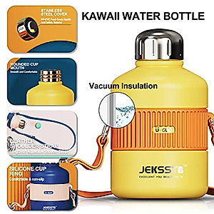 JEKSSTB Stainless Steel Insulated Water Bottle - 13 oz Sports Water Bottle for Kids and Adults - Double Walled Vacuum Sealed Thermal Bottle for Hot and Cold Drinks - Perfect for Outdoor Activities