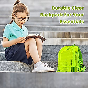 CCelia's Small Clear Backpack For Kids, Preschool Clear backpack For Toddlers, Transparent Backpack For Beach, Highlight Yellow