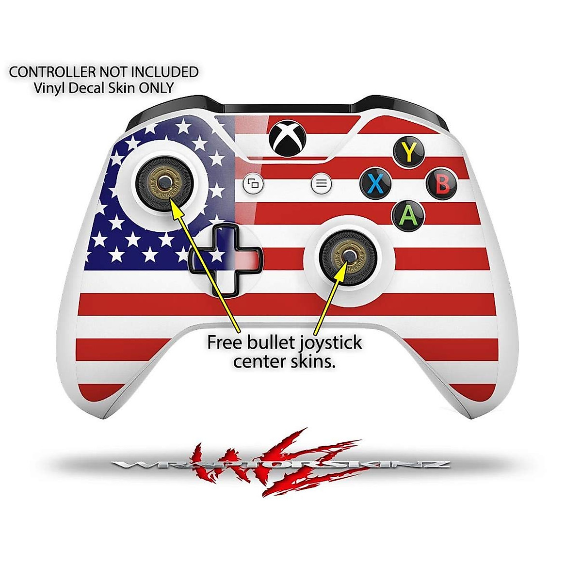 WraptorSkinz Decal Vinyl Skin Wrap Compatible with Xbox One S Console and Controllers - USA American Flag 01