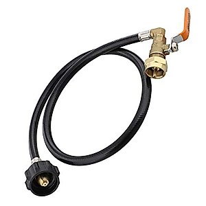 Dumble High Pressure Propane Hose, 3 Feet Rubber - Propane Regulator Gas Hose with On-Off Control Valve for Camping