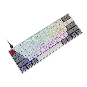 EPOMAKER SK61S 61 Keys Bluetooth 5.1 Hot Swappable Mechanical Keyboard with RGB Backlit, NKRO, Water-Resistant, Type-C Cable for Win/Mac/Gaming (Gateron Optical Brown, Grey)