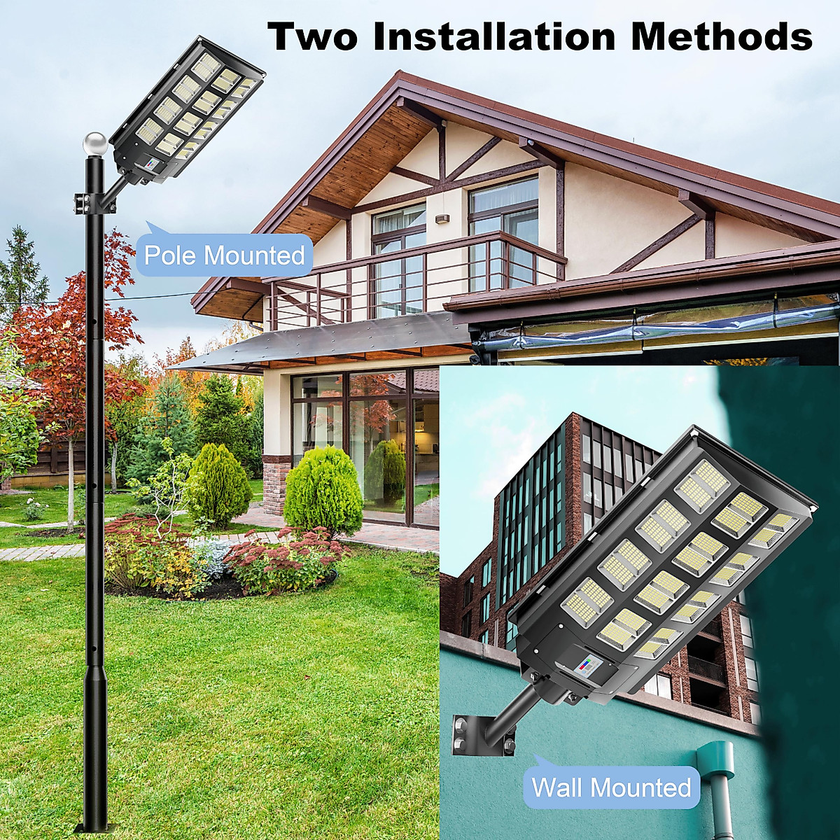 Vzyhik 3-Pack Solar Parking Lot Light - 4800W Solar Street Light 360000LM Dusk to Dawn Street Lights Solar Powered, IP67 Waterproof Solar Wide Angle Lamp with Motion Sensor for Yard, Road
