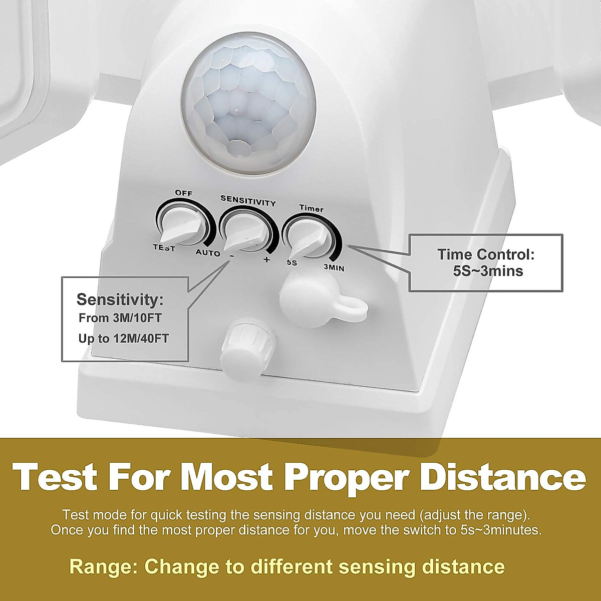 MKD Solar Outdoor Lights, LED Motion Sensor Outdoor Lights,10W/1200LM//5000K/IP44 Waterproof Solar Motion Lights Outdoor Solar Wall Lights Security Lights for Garden，Front Door, Backyard, Garage, Deck